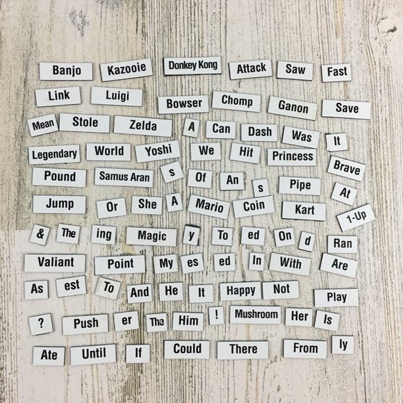 Nintendo | Wall Decor | Nintendo Magnetic Words Authentic Vtg Mario ...